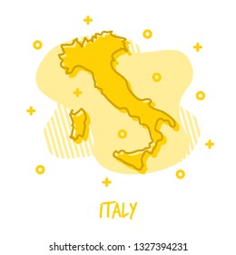 Cartoon Italy Map Stock Vector (Royalty Free) 1327394231