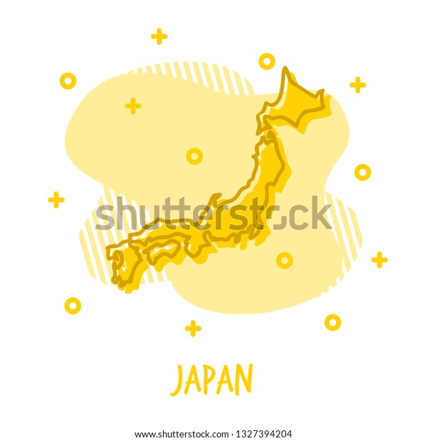 Cartoon Japan Map Stock Vector (Royalty Free) 1327394204 | Shutterstock