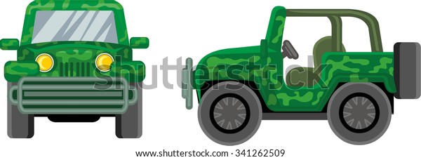 Cartoon Jeep Stock Vector (Royalty Free) 341262509