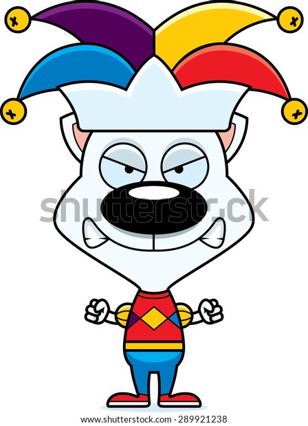 Cartoon Jester Kitten Looking Angry Stock Vector (Royalty Free) 289921238