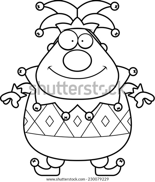 Cartoon Jester Standing Smiling Stock Vector (Royalty Free) 230079229