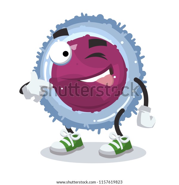 Cartoon Joyful Lymphocyte Cell Winks On Stock Vector (Royalty Free ...