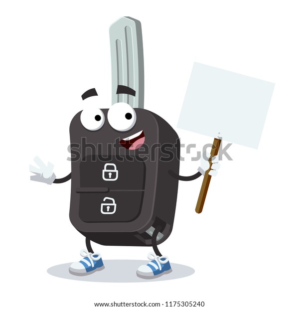 Cartoon Joyful Remote Ignition Car Key Stock Vector (Royalty Free ...