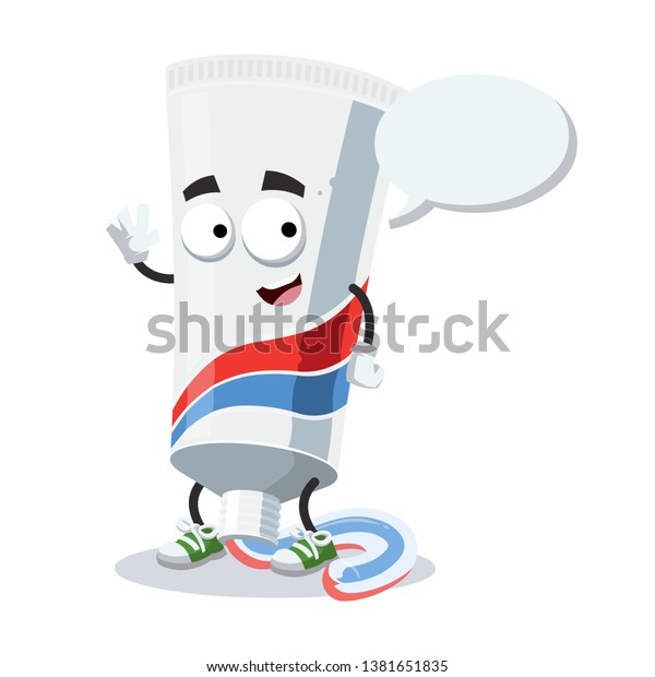 Cartoon Joyful Tube Toothpaste Squeezed Striped: vetor stock (livre de ...