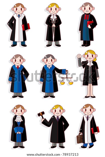Cartoon Judge Icon Set: เวกเตอร์สต็อก (ปลอดค่าลิขสิทธิ์) 78937213 ...