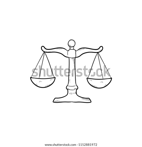 Cartoon Justice Scale Law Symbol Doodle Stock Vector (Royalty Free ...