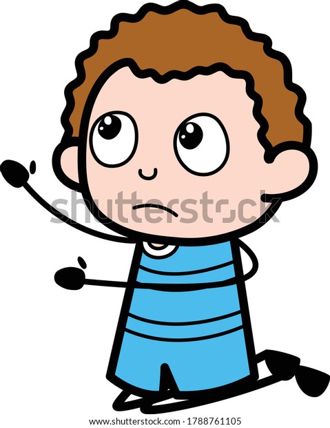 Cartoon Kid Begging Vector Illustration Stock Vector (Royalty Free ...