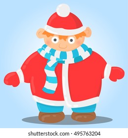 Cartoon Kid Boy Dressed Warm Clothes Stock Vector (Royalty Free ...