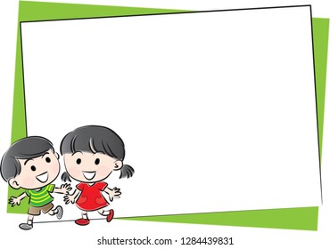 Cartoon Kids Border Stock Vector (Royalty Free) 1284439831 | Shutterstock