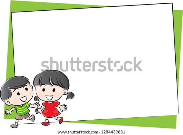 Cartoon Kids Border Stock Vector (Royalty Free) 1284439831 | Shutterstock