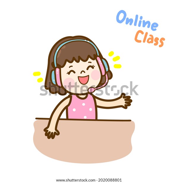 Cartoon Kids Online Class Vector Stock Vector (Royalty Free) 2020088801 ...