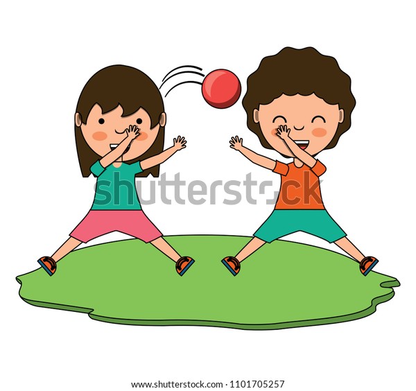 Cartoon Kids Playing Design Stock Vector (Royalty Free) 1101705257 ...