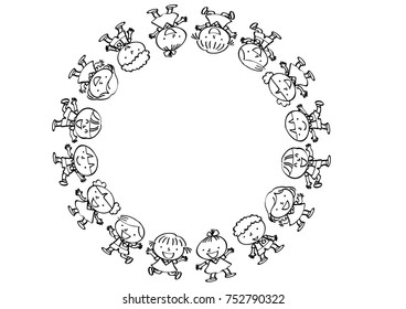 Cartoon Kids Round Border: เวกเตอร์สต็อก (ปลอดค่าลิขสิทธิ์) 752790322 ...