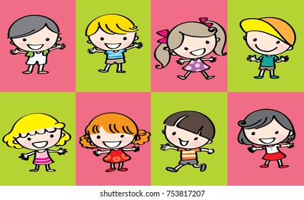 Cartoon Kids Vector Design Stock Vector (Royalty Free) 753817207 ...