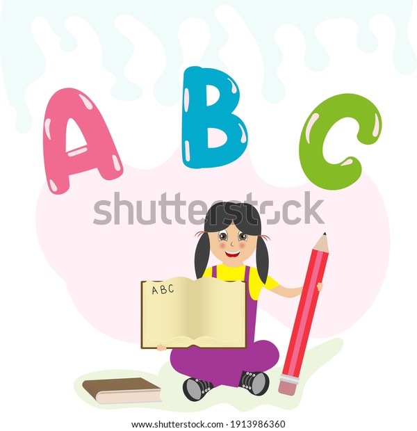 Cartoon Kids Vector Image Writing Abc Stock Vector (Royalty Free ...