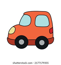 Cartoon Kids Vector Red Car Stock Vector (Royalty Free) 2177179355 ...