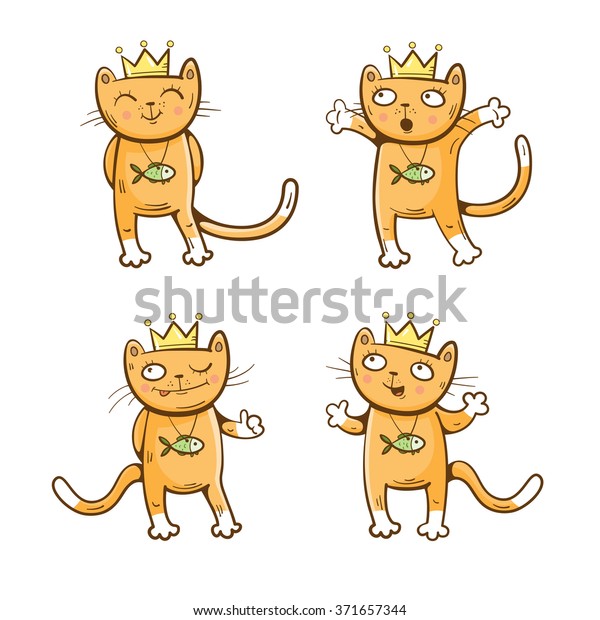 Cartoon Kings Cats Set Vector Image Stock Vector (Royalty Free ...