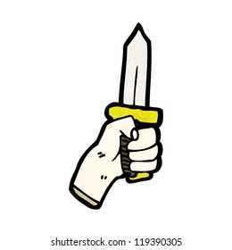 caricatura de cuchillo en mano: vector de stock (libre de regalías ...