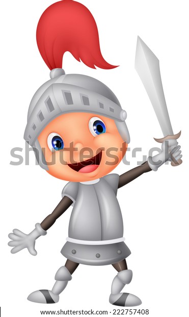 Cartoon Knight Boy Stock Vector (Royalty Free) 222757408 | Shutterstock