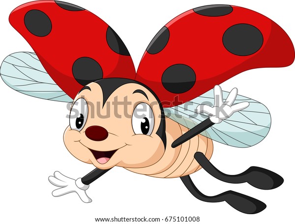 Cartoon Ladybug Flying Stock Vector Royalty Free 675101008