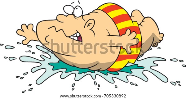 Cartoon Large Man Doing Belly Flop Stock Vector (Royalty Free ...