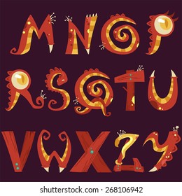Cartoon Latin Alphabet Set Stock Vector (Royalty Free) 268106942 ...