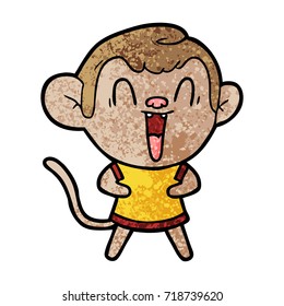 caricatura de mono riéndose: vector de stock (libre de regalías ...