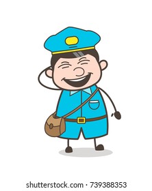 Cartoon Laughter Postman Face Stock Vector (Royalty Free) 739388353 ...