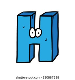 Cartoon Letter H Stock Vector (Royalty Free) 130887338