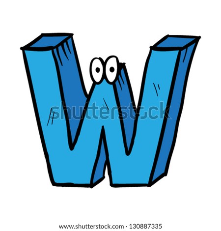 Cartoon Letter W Stock Vector (Royalty Free) 130887335 - Shutterstock