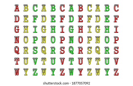 Cartoon Letters Abcd Ilustration Vector Graphic Stock Vector (Royalty ...