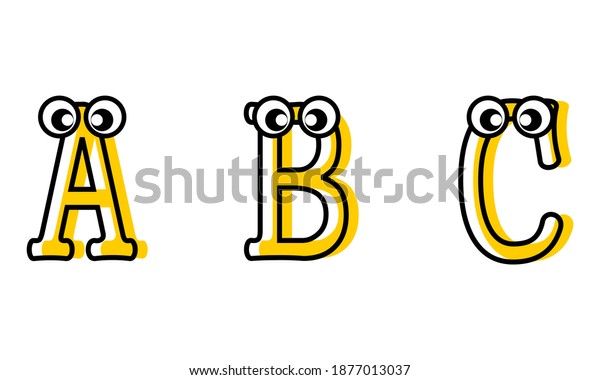 Cartoon Letters Abcd Ilustration Vector Graphic Stock Vector (Royalty ...