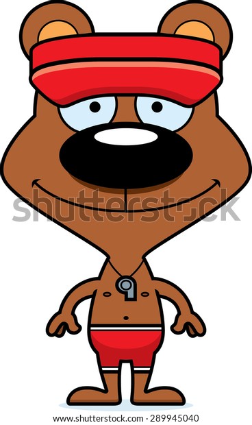 Cartoon Lifeguard Bear Smiling Stock Vector (Royalty Free) 289945040