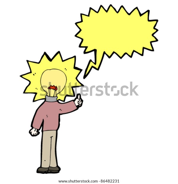 Cartoon Light Bulb Head Character: เวกเตอร์สต็อก (ปลอดค่าลิขสิทธิ์ ...
