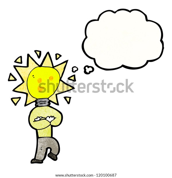 Cartoon Light Bulb Head Man Stock Vector (Royalty Free) 120100687 ...
