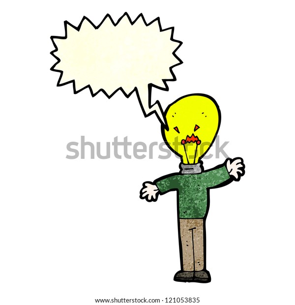 Cartoon Light Bulb Head Man Stock Vector (Royalty Free) 121053835 ...
