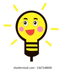 Cartoon Light Bulb Smiling Character Light Stock Vector (Royalty Free ...