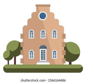 Cartoon Light Yellow Building Vector Illustration Stock Vector (Royalty ...