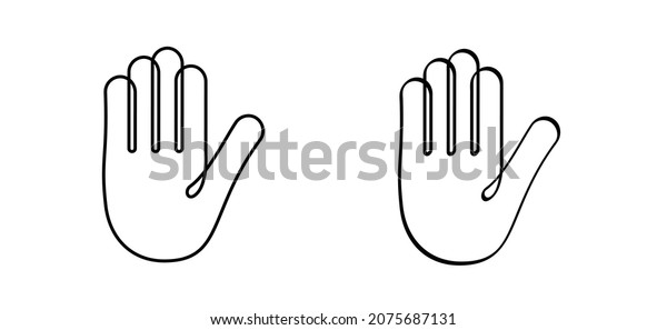Cartoon Line Drawing Hands Stop Hand Stock Vector (Royalty Free ...