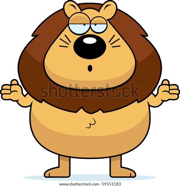 Cartoon Lion Confused Expression: เวกเตอร์สต็อก (ปลอดค่าลิขสิทธิ์ ...