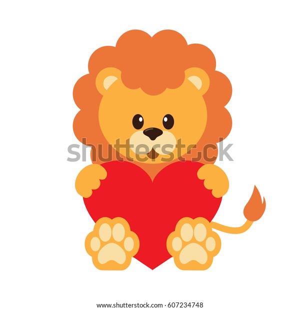 Cartoon Lion Heart Stock Vector (Royalty Free) 607234748 | Shutterstock