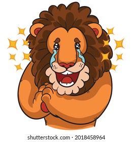 Cartoon Lion Tears Joy Vector Illustration Stock Vector (Royalty Free ...