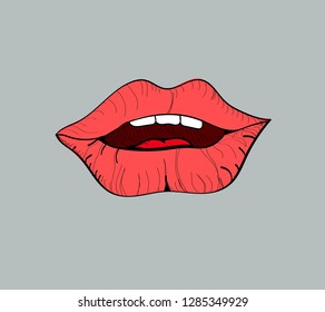 Cartoon Lips Vector Illustration Stock Vector (Royalty Free) 1285349929