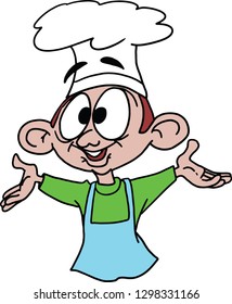 Cartoon Little Chef Vector Illustration Stock Vector (Royalty Free ...