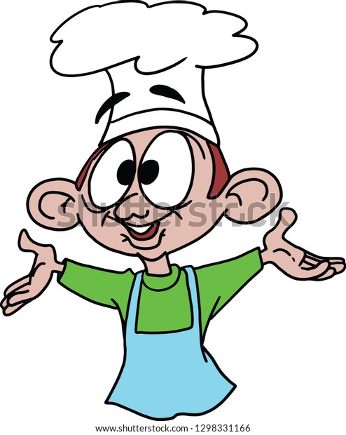 Cartoon Little Chef Vector Illustration Stock Vector (Royalty Free ...
