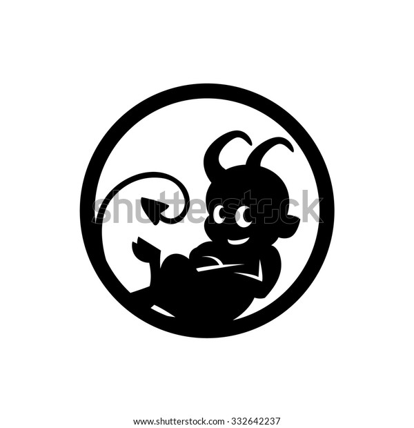 Cartoon Little Devil Imp Halloween Vector Stock Vector (Royalty Free ...