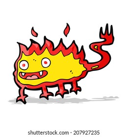 Cartoon Little Fire Demon Stock Vector (Royalty Free) 166414346 ...