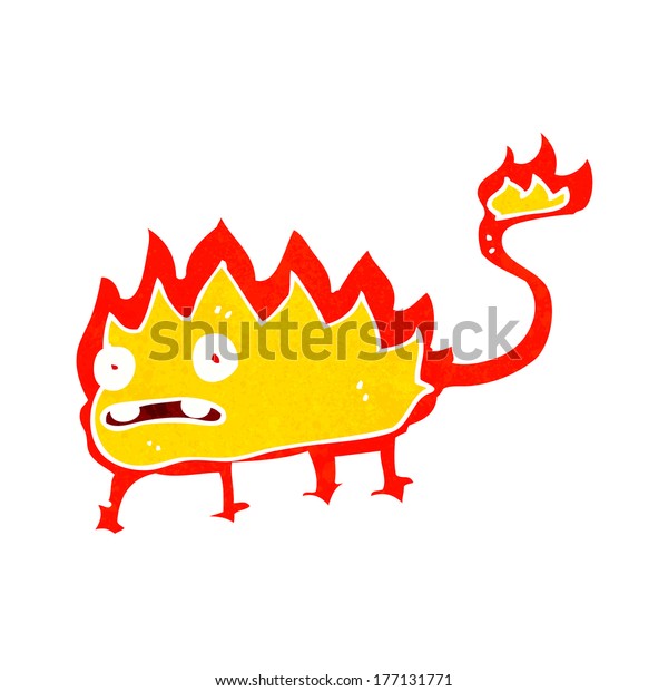 Cartoon Little Fire Demon Stock Vector (Royalty Free) 177131771
