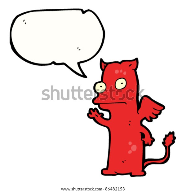 Cartoon Little Imp Waving Stock Vector (Royalty Free) 86482153