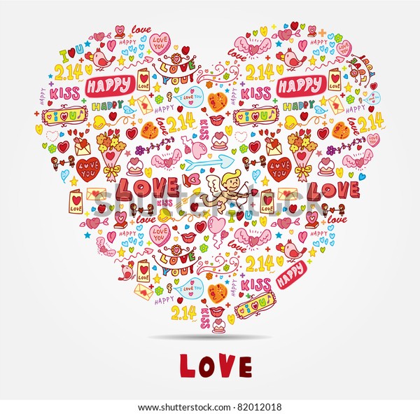 Cartoon Love Card Stock Vector (Royalty Free) 82012018 | Shutterstock
